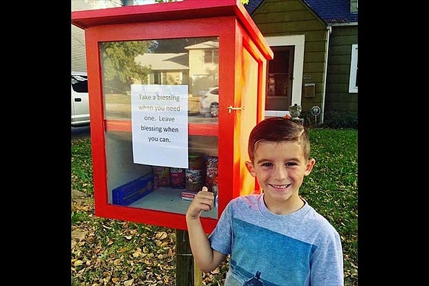 Mom-son duo creates public pantry to share groceries with neighbours