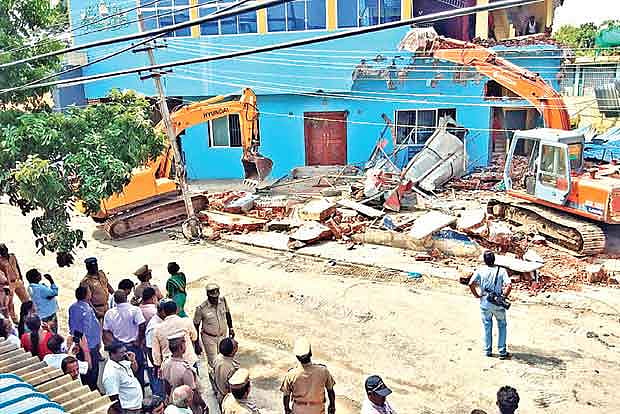 Fringe party protests demolition of encroachment on Chitlapakkam