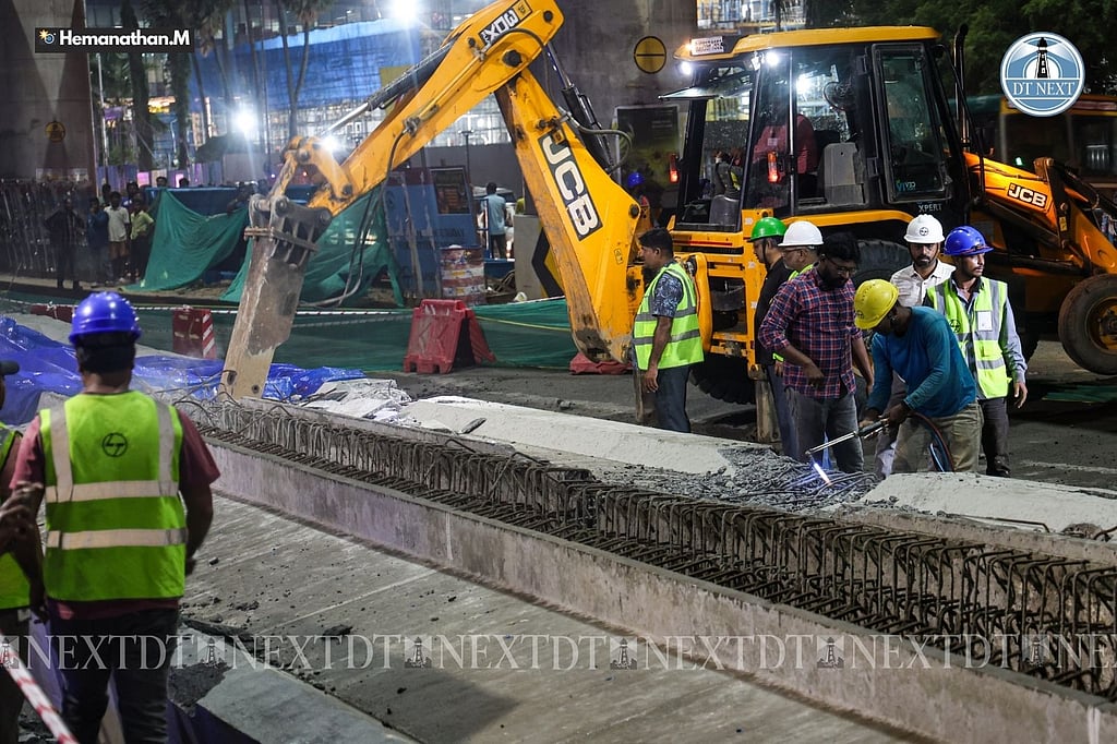 Concrete beam collapse at Chennai Metro Rail site crushes motorcyclist