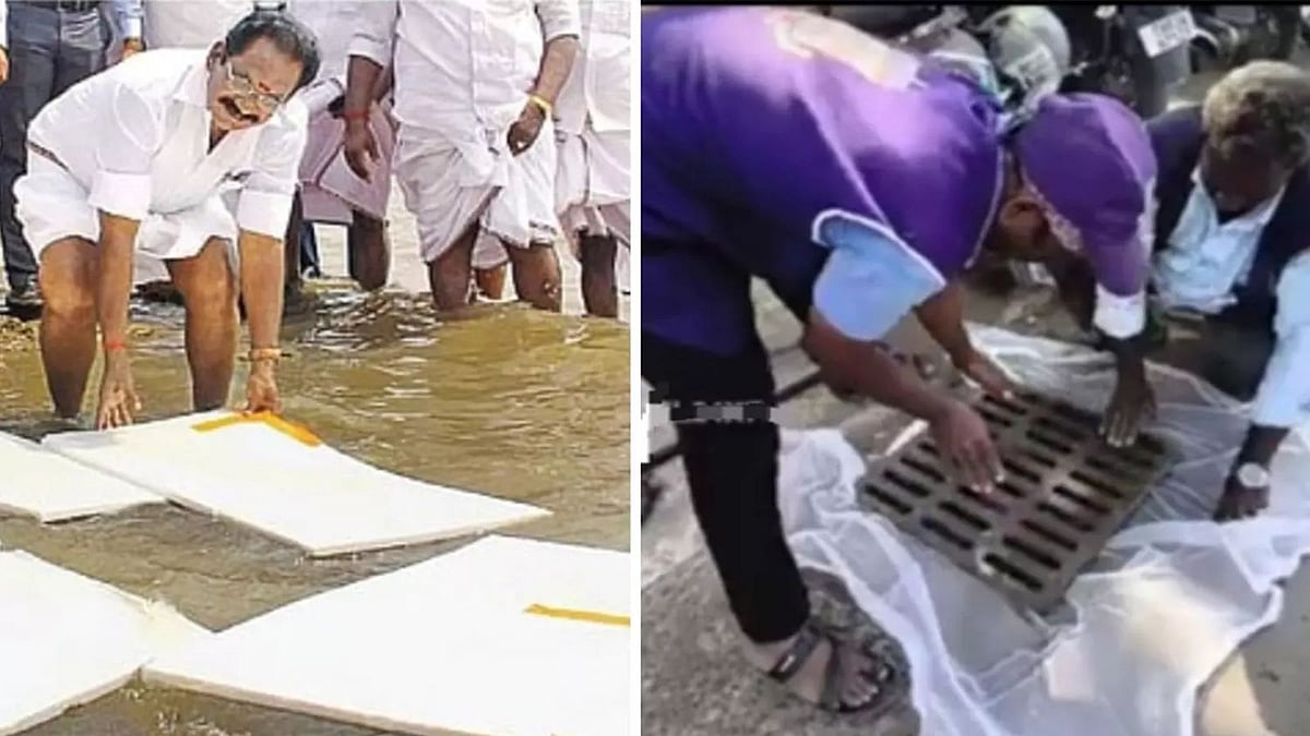 'Thermocol yesterday, mosquito net today': Chennai corp's drain ...