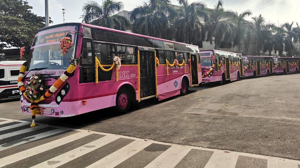 Pretty in pink: CM Stalin unveils 10 exclusive buses for women