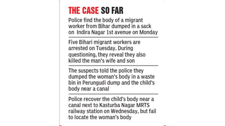 Chennai: Slain migrant’s wife, son too were killed; 5 arrested