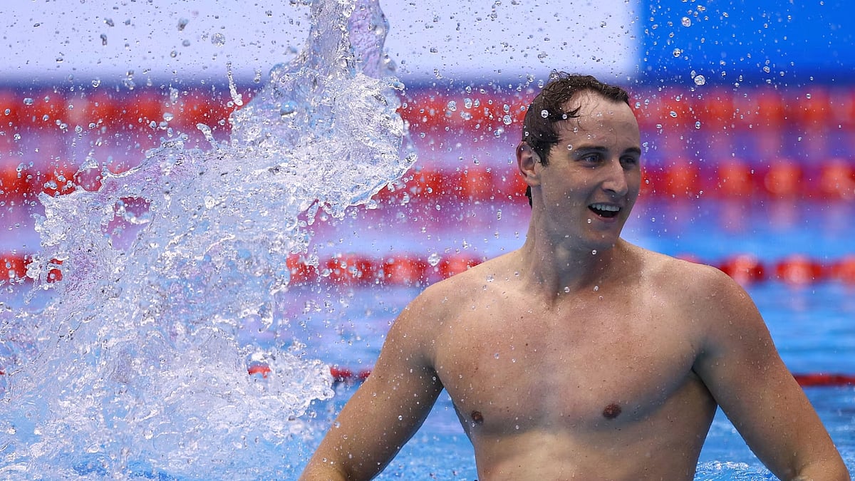 Olympic champion swimmer Cameron McEvoy breaks the 50-meter freestyle ...