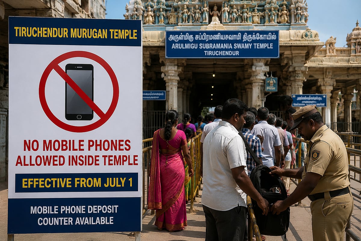 Ban on mobile phones inside Tiruchendur Murugan temple from July 1