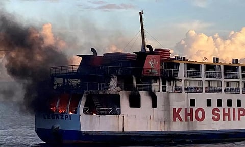 Philippine ferry catches fire at sea, all 120 people aboard rescued