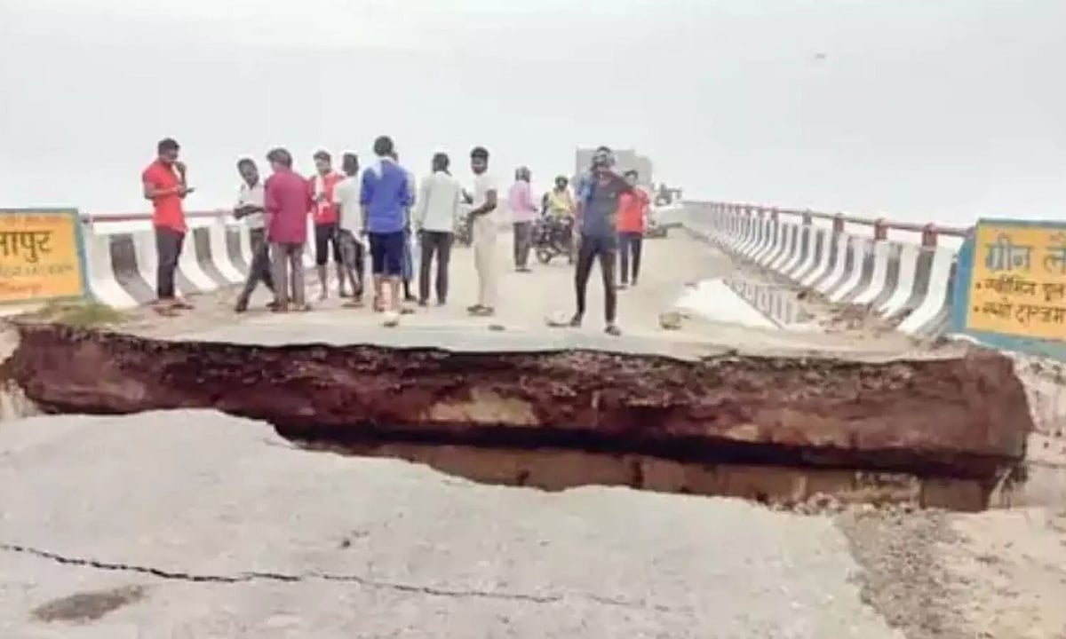Approach road for bridge linking 2 UP towns washed away due to rains