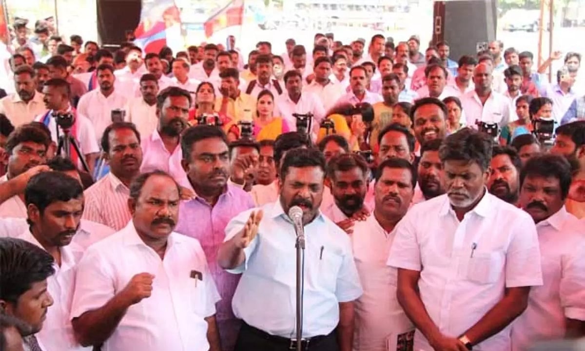 Thiruma leads protest in Madurai