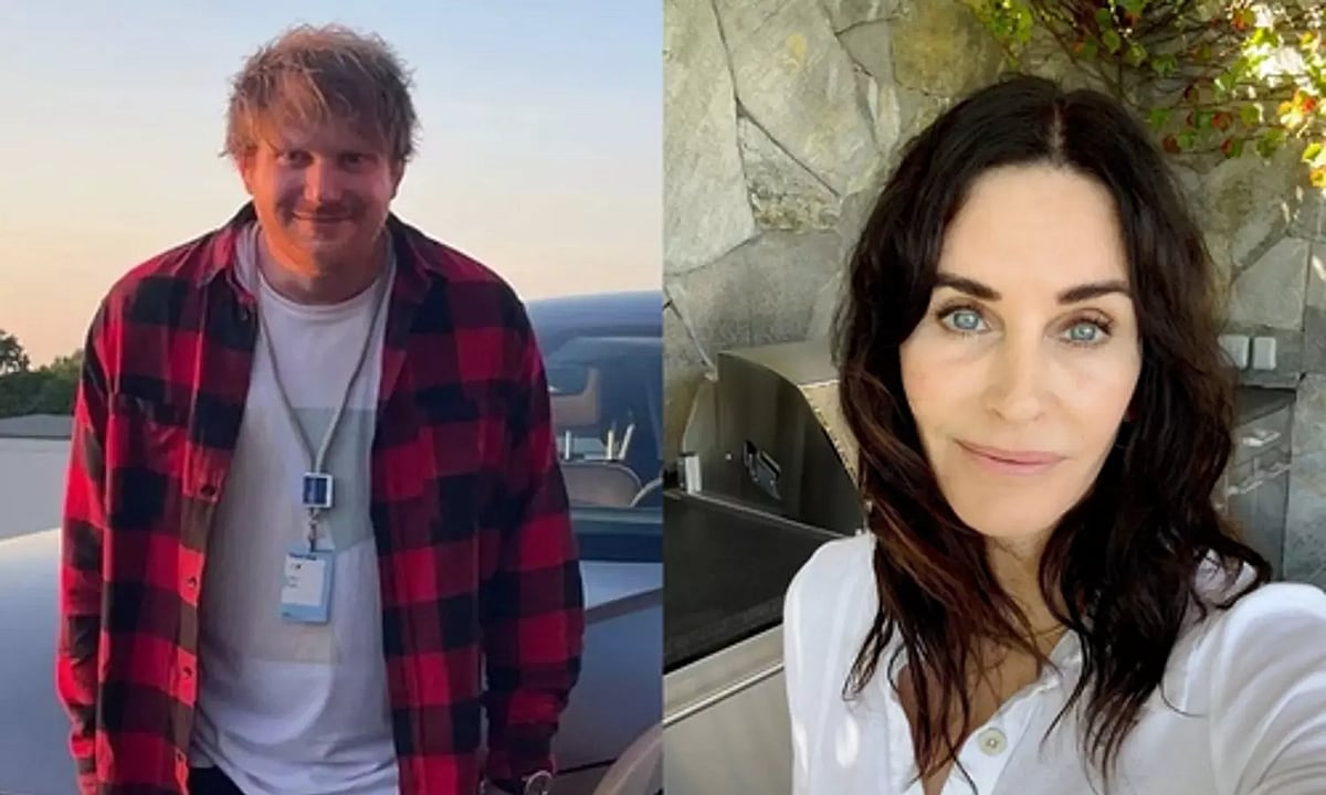 Ed Sheeran gives kitchen surprise to Courtney Cox with new song ...