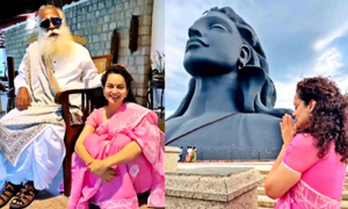 'My happy place': Kangana calls on Sadhguru at Isha Foundation in ...
