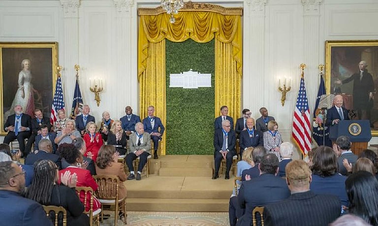 Biden honours Hillary Clinton, George Soros, Lionel Messi with ...