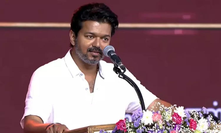 TVK chief Vijay honours class 10 & 12 toppers in 3rd awards ceremony in ...