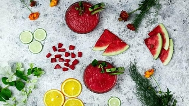 Four different types of watermelons