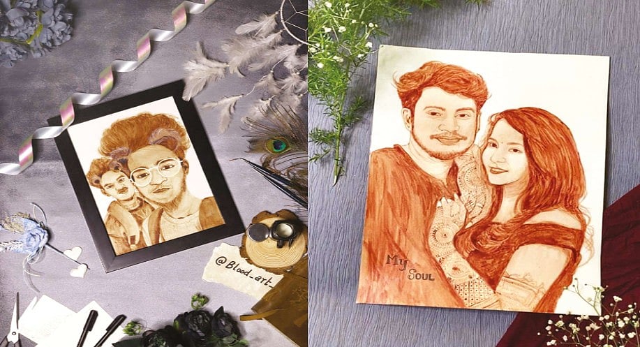 An artist whose specialty is blood portraits