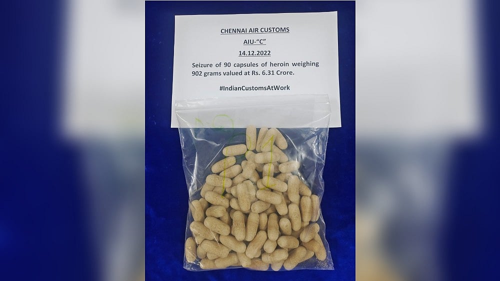 Customs seize Heroin of ₹6.31 cr in Chennai airport, woman held