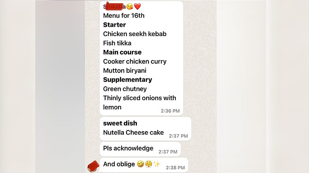 Viral: Daughter returning from hostel sends food menu that she wants