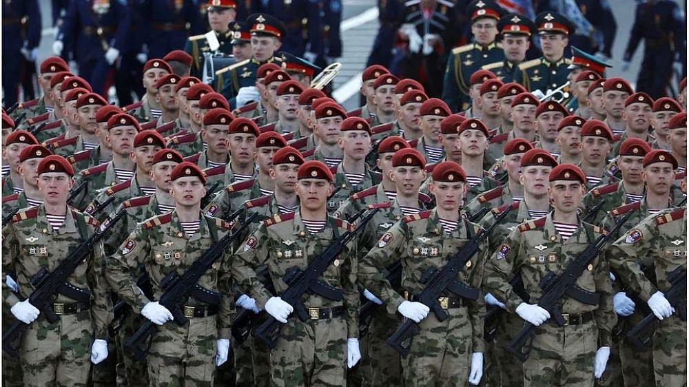 Ukraine flags block Russian ambassador's path on Victory Day