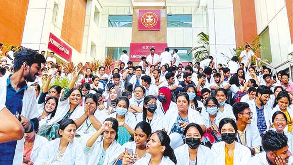 Students protest against massive transfer of faculty in ESIC college