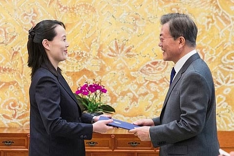 South Korea's Moon watches concert with Kim Jong Un's sister