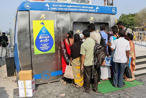 RO drinking water plant set up at Central Metro station