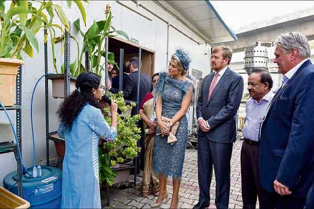 Dutch royals visit waste water treatment project