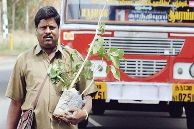 Bus conductor who planted 3 lakh saplings in 30 years wins praise