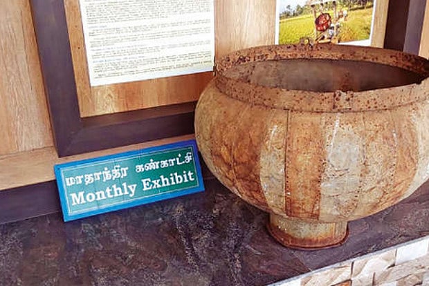 Antique water lifting device displayed at Andipatti museum