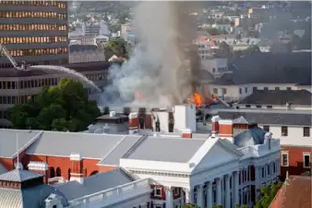 Fire ravages Cape Town seat of South Africa's Parliament