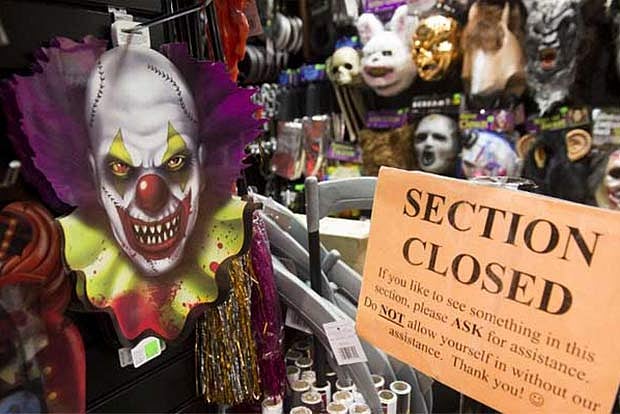 Not funny! Creepy clowns jinx Halloween mood