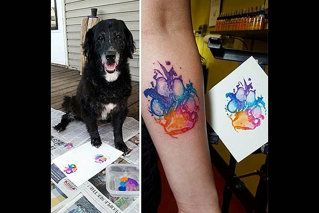 Canine owners get tattoos that are replicas of paw prints