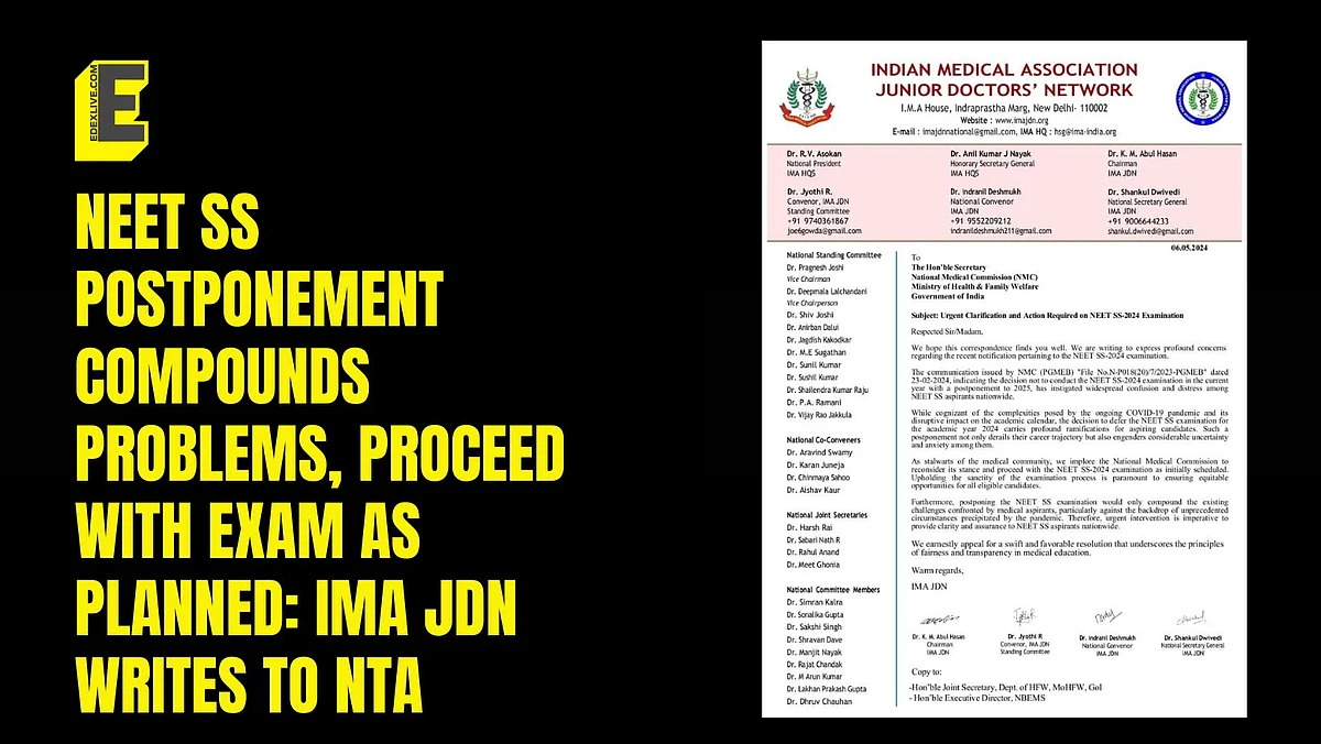 Indian Medical Association - Junior Doctors' Network urges NTA to ... Indian Medical Association - Junior Doctors' Network urges NTA to ...