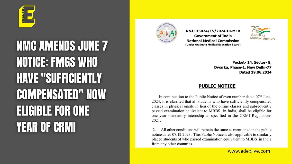 NMC Amends June 7 Notice: FMGs Eligible for CRMI After Compensatory ...