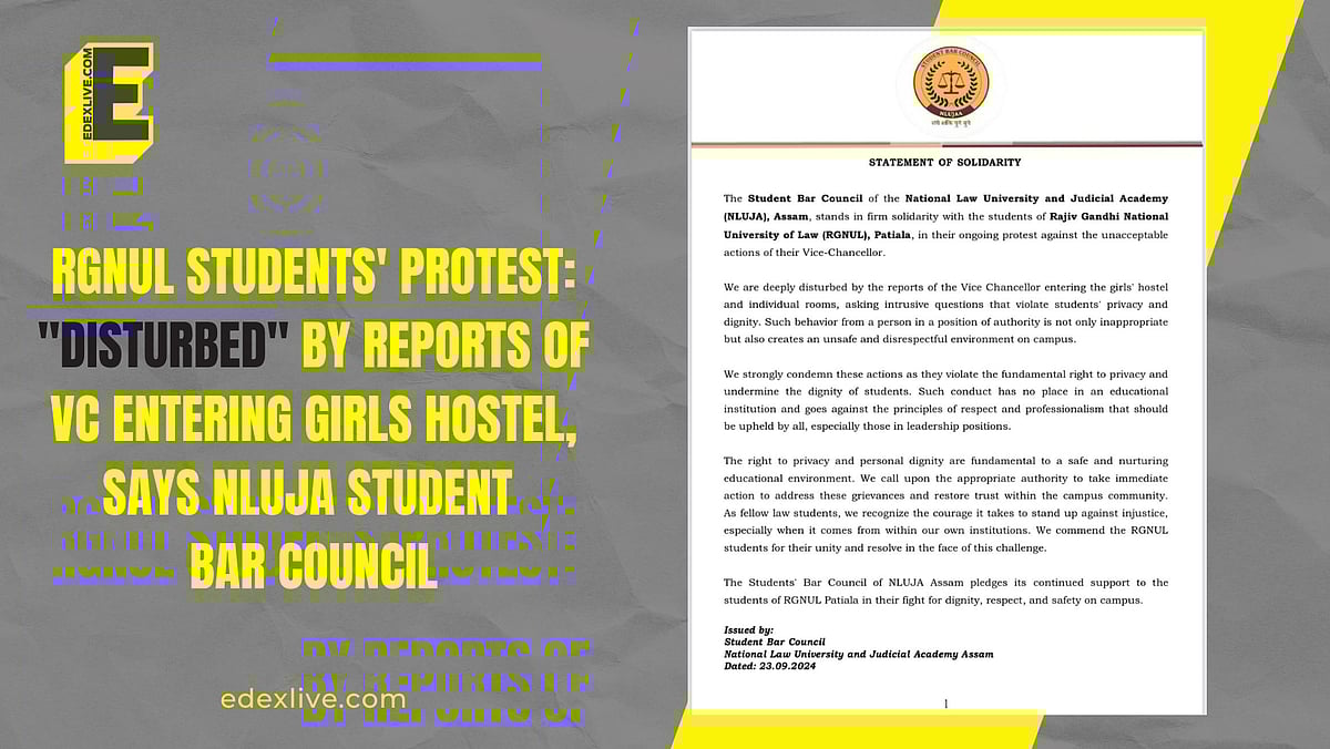 RGNUL students' protest: "Disturbed" by reports of VC entering girls ...