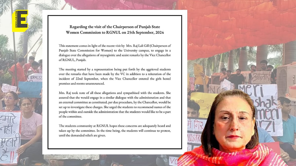 RGNUL protests: Raj Lali Gill, Chairperson of Punjab women's commission ...