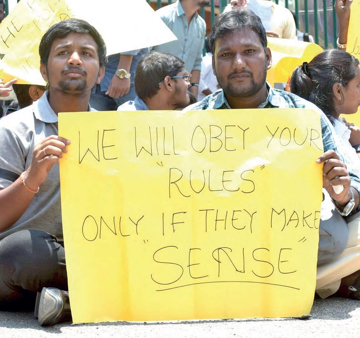 Students of NITHM Hyderabad protest after college changes marking ...