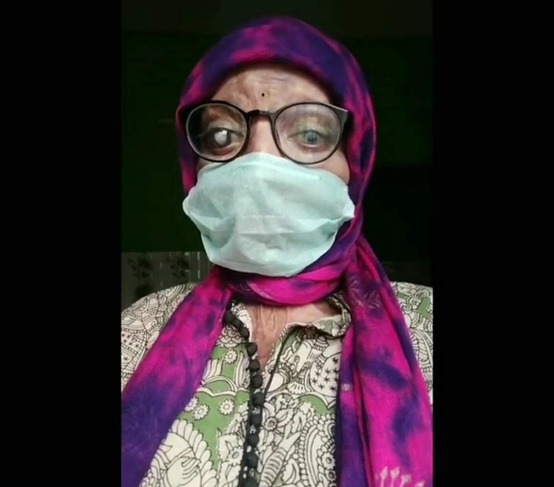 This acid attack survivor wears a face mask, despite having no ear ...