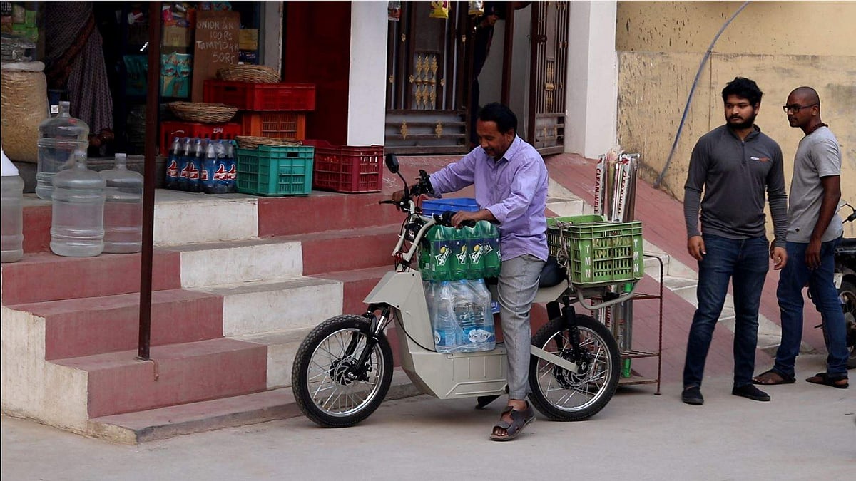 Here's a two-wheeler EV that is made to carry loads, courtesy two ...