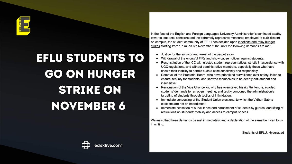 EFLU students to go on hunger strike on November 6 against alleged ...