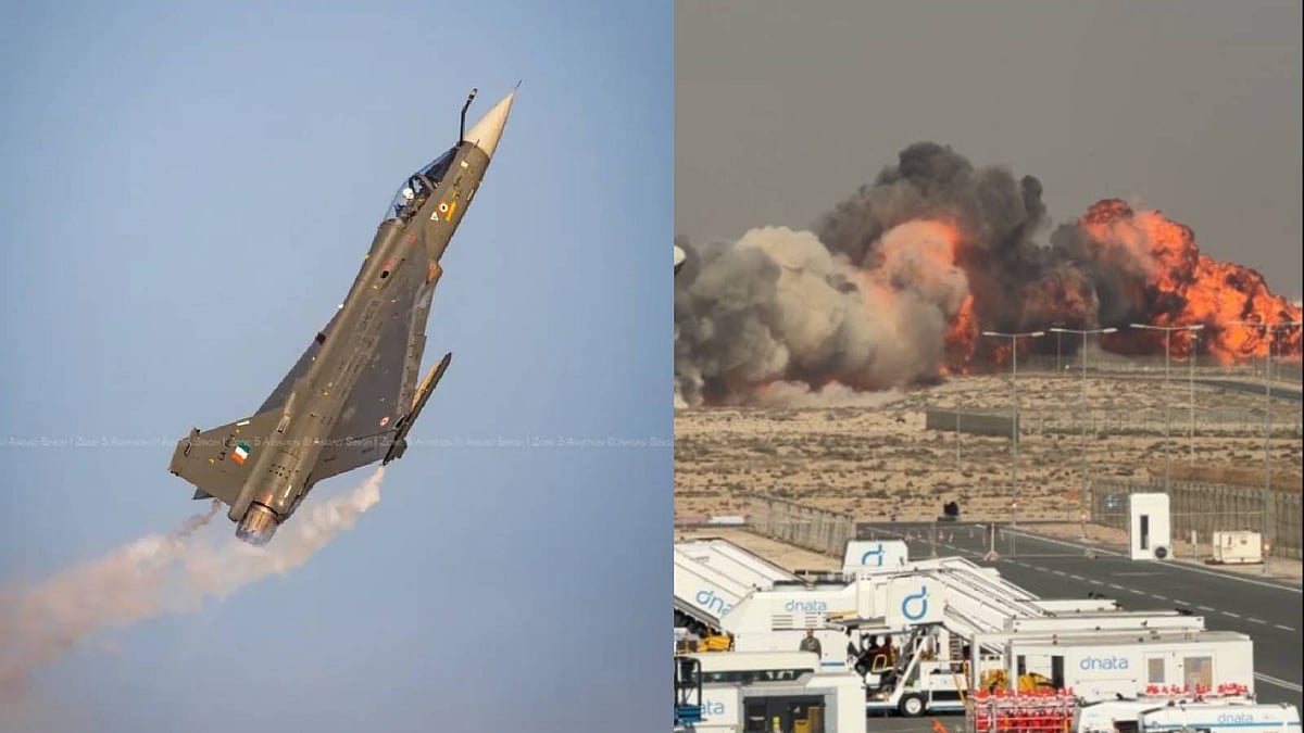 Tejas: দুবাই এয়ার শো-তে ভেঙে পড়ল তেজস যুদ্ধবিমান