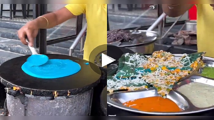 Viral Food,ভাইরাল হল নীল রঙের দোসা! কী দিয়ে তৈরি, খেতেই বা কেমন? দেখুন ...