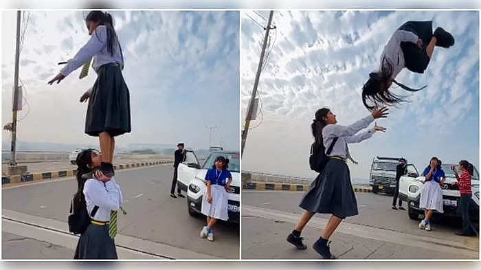 School Girl Falls Down In Street While Showing Stunt Video Goes Viral ...