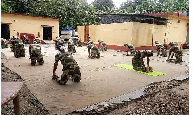 Border Security Force (BSF) Guwahati Frontier observes Yoga Day