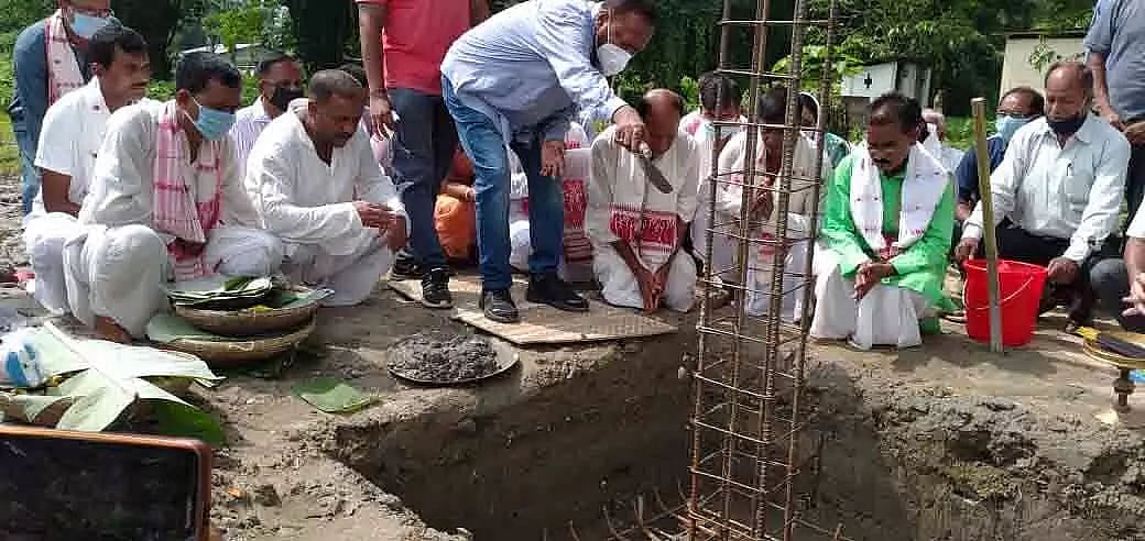 Sootea MLA Padma Hazarika lays foundation stone of a new office building