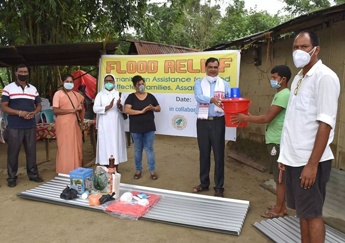 Flood relief distribution programme and health camp held in Lakhimpur