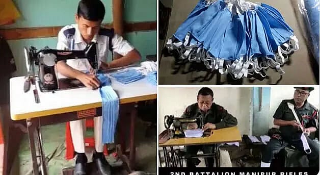 Manipur CM lauds state police staff making masks to fight COVID-19 pandemic