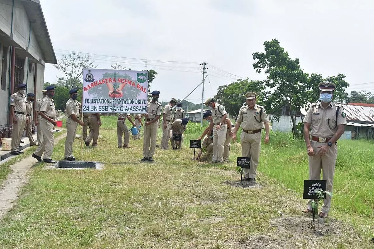 Rangia 24 Bn SSB Observes 19th Raising Day with a Tree Plantation Drive