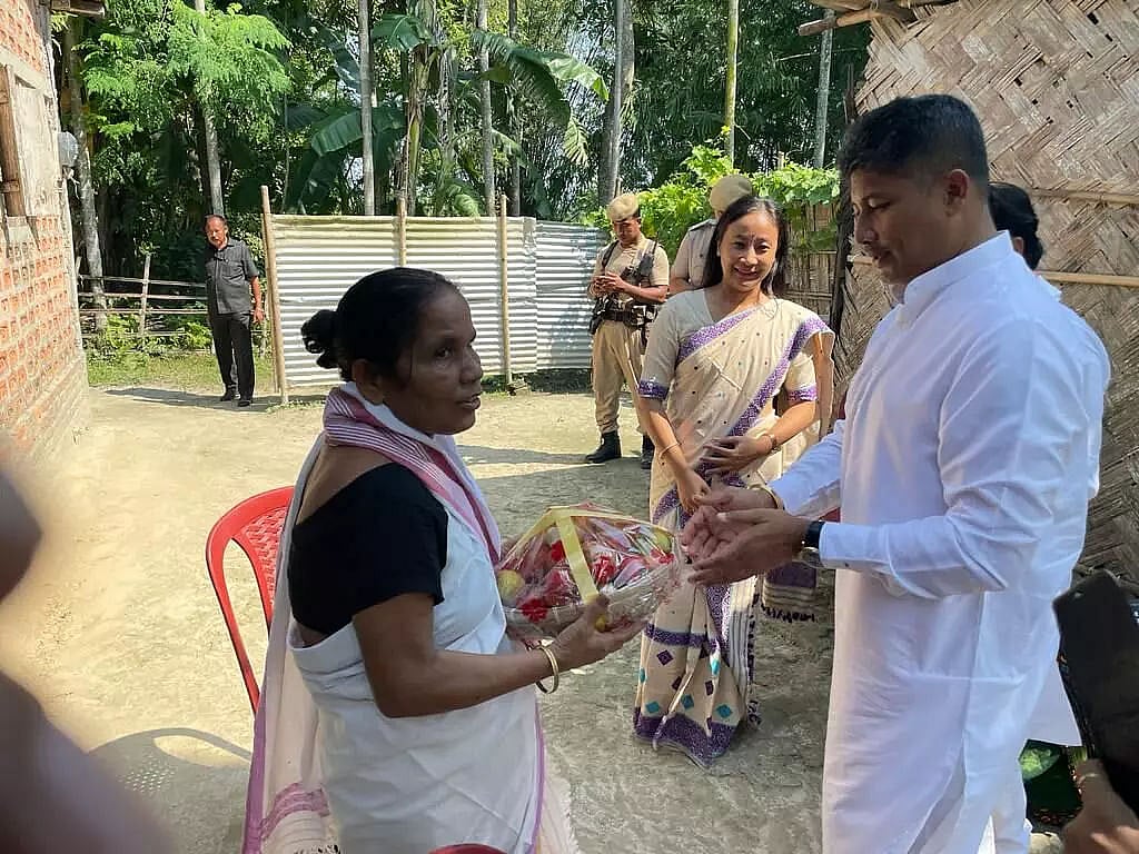 Minister Pijush Hazarika visits Darrang scheme beneficiary households