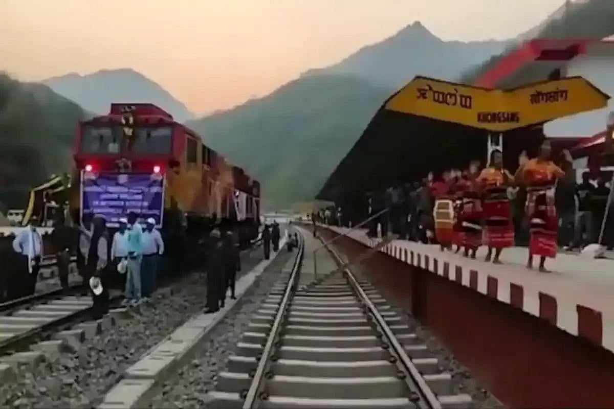 Manipur: Passenger Train Engine Reaches Khongsang Station, Welcomed by ...