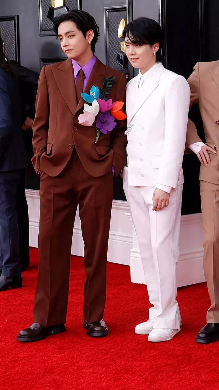 BTS Members Slay-Play in Louis Vuitton's Fits at Grammys 2022