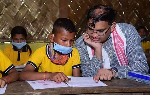 Kamrup DC Kailash Kartik N visits Himalaya LP School in Lumpi