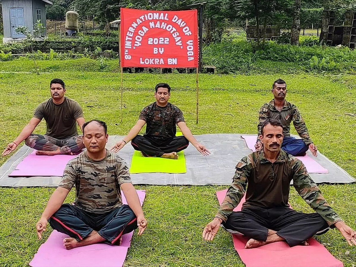 Lokra Battalion of 21 Sector Assam Rifles organizes Yoga Utsav